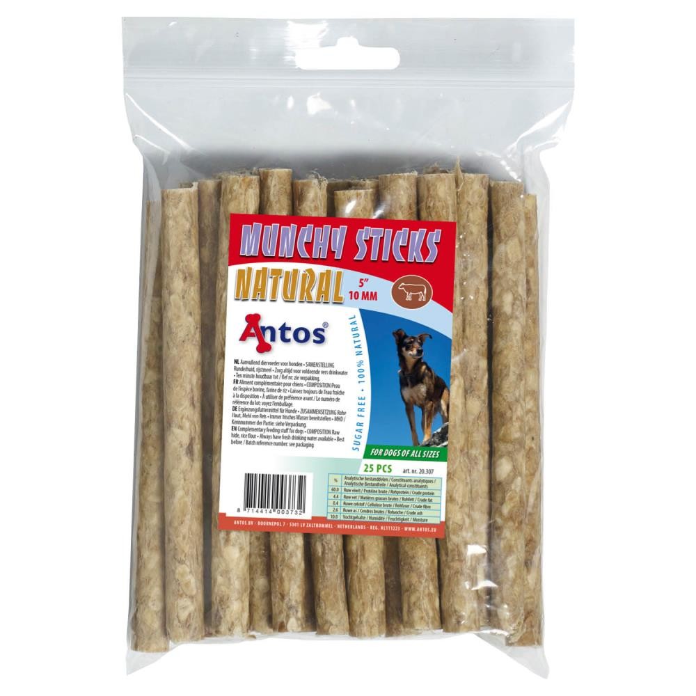 Munchy Sticks 5" 10 mm Natural 25 pcs - Antos